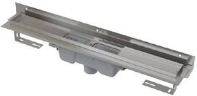 Alcadrain Odtokové žlaby - Sprchový žlab Flexible 1150 mm, s nastavitelným límcem ke stěně, svislý odtok, nerez APZ1004-1150