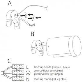 PANLUX Venkovní nástěnné LED svítidlo COSTA N, antracit