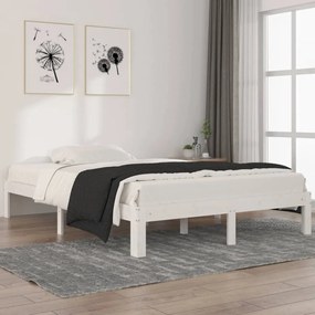 Rám postele bílý masivní borovice 140 x 200 cm - Default Title