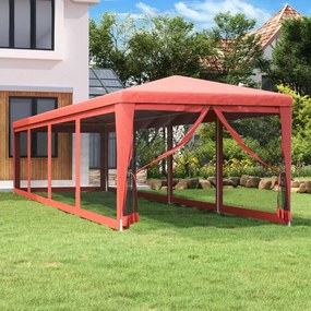 Party stan s 10 síťovanými bočnicemi červený 3 x 12 m HDPE 319250
