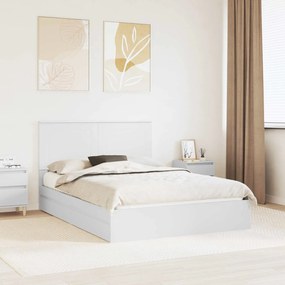 Postel s úložným prostorem Bílá 140 x 190 cm Kompozitní dřevo 3409545