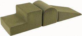 Khaki manšestrové pěnové hřiště 3 ks výška 30 cm 45x143 cm – Meowbaby