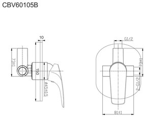 Mereo Eve sprchová podomítková baterie bez přepínače Mbox oválný kryt mosaz chrom CBV60105B