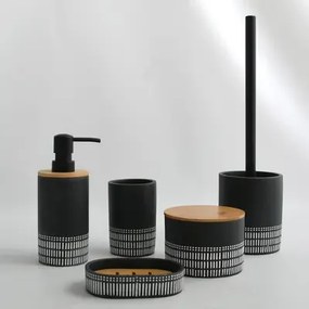Spirella YUMA Dávkovač mýdla černo-bílý / Polyresin / Bambus / 310 ml