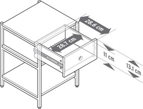Tchibo - Noční stolek »Klaar« se zásuvkou - barva: bílá