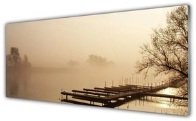 akrylový obraz Most Voda Mlha Krajina 125x50 cm