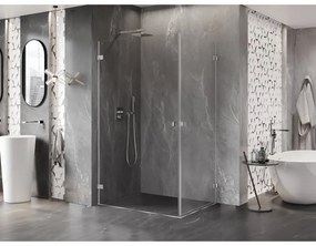 Mexen Lunar-B Duo, výklopný sprchový kout 100 x 70 cm, 8mm čiré sklo, chromový profil, 832-100L-070P-01-00
