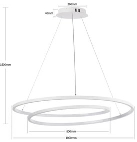 Brilagi-LED Stmívatelný lustr na lanku TWISTER LED/105W/230V pr. 100 cm bílá+DO