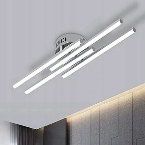 Lampa Sufitowa Plafon Led Srebro Nowoczesna 4bodová Do Salonu 6500K 24W