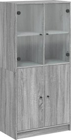 Highboard s dvířky šedý sonoma 68x37x142 cm kompozitní dřevo 3295869