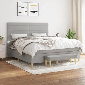Box spring postel s matrací světle šedá 180 x 200 cm textil 3137253