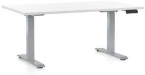 Výškově nastavitelný stůl OfficeTech D, 140 x 80 cm - šedá podnož Barva: Dub