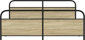 Kovový rám postele bez matrace dub sonoma 193 x 203 cm 3318654