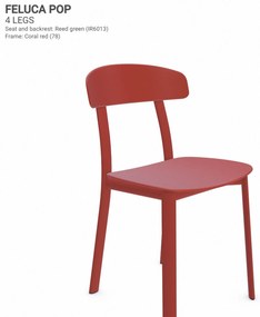 Židle Feluca Pop Barva kovové konstrukce: Coral red 78, Barva sedáku a opěradla z recyklovaného plastu: Coral red IS527