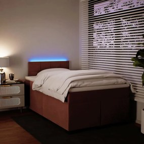 Box spring postel s matrací růžová 120 x 200 cm samet 3288587
