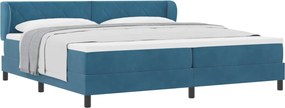 Postel s boxspringem s čelo Tmavě moddrá 200 x 200 cm samet 3340464