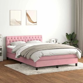 Box spring postel s matrací růžová 160x210 cm samet 3316508