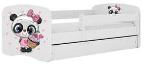 Kocot Kids Dětská postel PANDA bílá Velikost postele: 140x70, Matrace: Bez matrace, Šuplík: Se šuplíkem
