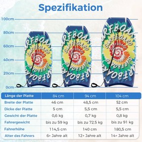 Costway 84 cm dlouhé bodyboard pro děti s jádrem EPS a XPE palubou a spodním