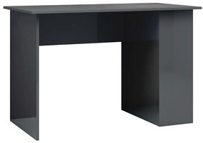 vidaXL Psací stůl šedý s vysokým leskem 110 x 60 x 73 cm dřevotříska