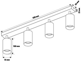 Brilagi - Bodové svítidlo SELE DIAMANT 4xGU10/30W/230V bílá