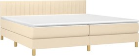 Box spring postel s matrací krémová 200x200 cm textil 3140806