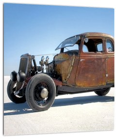 Obraz auta v poušti (30x30 cm)