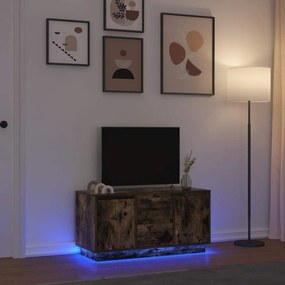 Televizní skříňka s LED světly kouřový dub 100x41x50 cm