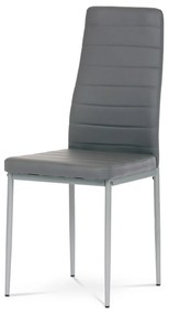 AUTRONIC Židle jídelní, šedá koženka, šedý kov