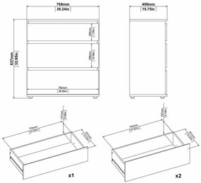 Bílá nízká komoda 77x84 cm Nova – Tvilum