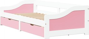 Válenda se 2 zásuvkami bez matrace bílá a růžová IRUN 90x200 cm 3314681