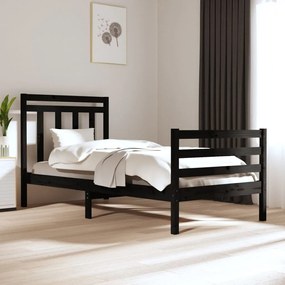 Rám postele černý masivní dřevo 75 x 190 cm Small Single,  3105279 HangarStore.cz