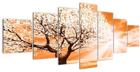 Oranžový obraz stromu (210x100 cm)