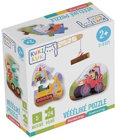 KukiKuk Véééliké puzzle Stavební stroje