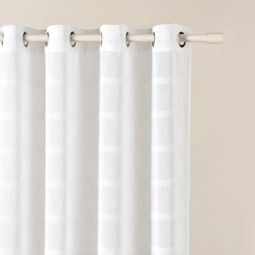 Room99 Záclona na kroužcích Maura Pásky Barva: Bílá, Velikost: 140 x 250 cm