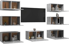 TV stolky 7 ks betonově šedé 30,5 x 30 x 60 cm dřevotříska 3079163