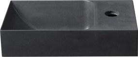 Sapho Sapho, PICCOLINO betonové umyvadlo 30,8x17cm, baterie vpravo, antracit, PK30516