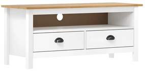 TV stolek Hill bílý 110 x 40 x 47 cm masivní borové dřevo 288926