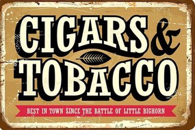 Plechová cedule Cigars a Tobacco Velikost: A5 (20 x 15 cm)