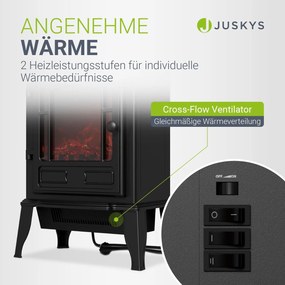 Juskys Elektrický krb 2 000 W s efektem plamene Barva: Bílá