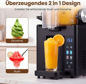 Costway 1,5 L Slush stroj s kompresorem Stroj Slushie s LED dotykovým ovládáním