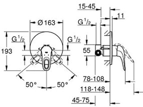 Grohe Eurostyle - Sprchová baterie pod omítku, komplet, chrom 33635003