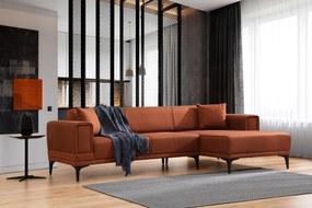 Hanah Home Rohová pohovka HORIZON červenooranžová pravá