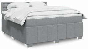 Box spring postel s matrací světle šedá 200 x 200 cm textil 3289489