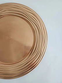 Růžově zlatý lesklý klubový talíř Moderno 33cm