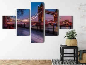 Vícedílný obraz Tower Bridge V Londýně Při Západu Slunce Nedostatek Nedostatek Plátno Canvas 200x120