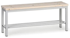 Šatní lavice s botníkem, sedák - latě, délka 1000 mm, šedá