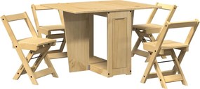 5dílný jídelní set Butterfly Corona skládací hnědý borovice 3295716