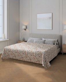 Přehoz na postel 220x260 cm barva oranžová látka pletený vzor, vzorované