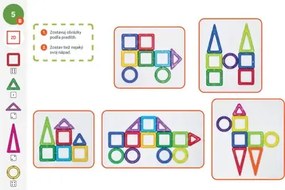 MAGFORMERS Geometrie 1: Obrázky a stavby - box 45 dílků